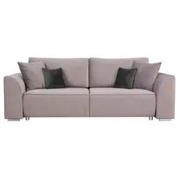 3-Sitzer Inosign "Beatrice Schlafsofa" Sofas Gr. B/H/T: 250 cm x 92 cm x 107 cm, Samtoptik, mit Bettfunktion-mit Bettkasten-Liegefläche 197 cm, rosa (rosé) wahlweise auch mit Bettfunktion und Bettkasten, incl. 2 Zierkissen