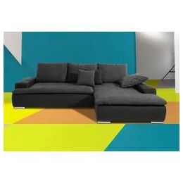 Ecksofa Inosign "Haiti II, L-Form" Sofas Gr. B/H/T: 276cm x 87cm x 180cm, Microfaser PRIMABELLE-Struktur, Recamiere rechts, Mit Kaltschaum-ohne Bettfunktion, schwarz Wahlweise mit Kaltschaum, Bett, Bettkasten