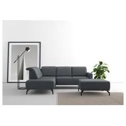 Sit & More Ecksofa SIT & MORE "Bailando L-Form" Sofas Gr. B/H/T: 249cm x 84cm x 205cm, Soft clean, Ottomane links, mit Kopfteilverstellung, grau (dunkelgrau) wahlweise mit Kopfteilverstellung und Vorziehsitz, motorisch