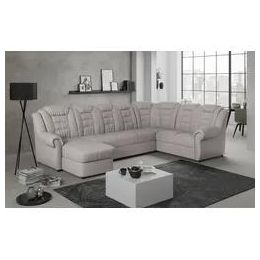 Wohnlandschaft Home Affaire "Boston U-Form" Sofas Gr. B/H/T: 333 cm x 102 cm x 216 cm, Kunstleder SOFTLUX, langer Schenkel rechts-Recamiere links, Ohne Bettfunktion-ohne Schubkasten, beige (sand) Gemütliche Wohnlandschaft mit hoher Rückenlehne in klassischem Design