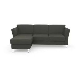 Sit & More Ecksofa SIT & MORE "Visby L-Form", grau (anthrazit), B:248cm H:87cm T:162cm, Sofas, wahlweise mit Bettfunktion und Bettkasten, frei im Raum stellbar