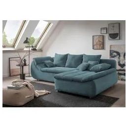 Ecksofa Inosign "Imola L-Form" Sofas Gr. B/H/T: 270cm x 90cm x 170cm, Cord, Recamiere rechts, mit Bettfunktion, blau (petrol) wahlweise mit Bettfunktion