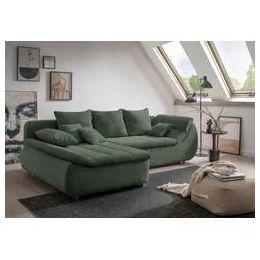 Ecksofa Inosign "Imola L-Form" Sofas Gr. B/H/T: 270cm x 90cm x 170cm, Cord, Recamiere links, mit Bettfunktion, grün (moosgrün) wahlweise mit Bettfunktion