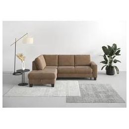 Ecksofa Home Affaire "Summer L-Form" Sofas Gr. B/H/T: 236 cm x 91 cm x 170 cm, Breitcord, Ottomane links, mit Bettfunktion-mit Bettkasten-mit Federkern, braun (latte) mit Ottomane, oder ohne Bettfunktion und Bettkasten, Cord-Bezug