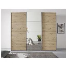 Schwebetürenschrank Rauch "Kleiderschrank Schrank Garderobe TOPSELLER OTELI inkl. Inneneinteilung" Schränke Gr. B/H/T: 271 cm x 229 cm x 62 cm, braun (eiche artisan) mit 3 Innenschubladen sowie zusätzlichen Einlegeböden MADE IN GERMANY