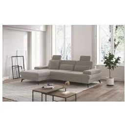 Sit & More Ecksofa SIT & MORE "Morris L-Form inkl. Sitztiefenverstellung" Sofas Gr. B/H/T: 275cm x 82cm x 171cm, Strukturstoff, Recamiere links, inkl.Sitztiefenverstellung-ohne Bettfunktion-ohne Bettkasten-ohne Armteilfunktion, beige wahlweise mit Bettfunktion, Bettkasten und Armteilverstellung