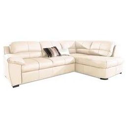 Ecksofa COTTA "Dani L-Form" Sofas Gr. B/H/T: 240cm x 87cm x 89cm, NaturLEDER, Ottomane rechts, mit Bettfunktion-mit Bettkasten, beige (keramik) auch mit Bettfunktion und Bettkasten