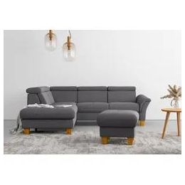 Ecksofa Home Affaire "Lindgren L-Form" Sofas Gr. B/H/T: 249 cm x 84 cm x 217 cm, Chenille, Ottomane links, mit TV-Funktion motorisch-mit Stauraum-mit Kopfteilverstellung-ohne Bettfunktion mit einklappbaren Rollen-mit Federkern, braun (espresso) wahlweise mit TV-Funktion, Stauraum und Kopfteilverstellung