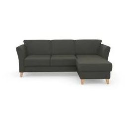 Sit & More Ecksofa SIT & MORE "Visby L-Form" Sofas Gr. B/H/T: 248cm x 87cm x 162cm, Struktur fein, Recamiere rechts, ohne Bettfunktion-ohne Bettkasten, grau (anthrazit) Wahlweise mit Bettfunktion und Bettkasten, frei im Raum stellbar