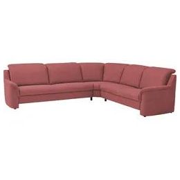 Ecksofa VILLA BECK "Garda L-Form" Sofas Gr. B/H/T: 277cm x 90cm x 91cm, Microfaser, langer Schenkel rechts, mit Kopfteilverstellung, rot (18 red) inklusive Kopfteilverstellung, Stellmaß 309x277 cm