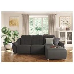 Ecksofa Home Affaire "Boston L-Form", braun (mocca), B:254cm T:170cm, Struktur (100% Polyester), Luxus-Microfaser Florence (100% Polyester), Chenille (100% Polyester), NaturLEDER (reines Rindsleder), Sofas, Kopfteilverstellung an jeder Sitzfläche, wahlweise Relaxfunktion