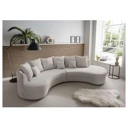 Ecksofa Inosign "Limoncello L-Form" Sofas Gr. B/H/T: 287cm x 76cm x 160cm, Cord, Ottomane rechts, Ottomane rechts, silberfarben (silber) ergonomische Form