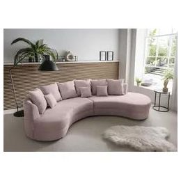 Ecksofa Inosign "Limoncello L-Form" Sofas Gr. B/H/T: 287cm x 76cm x 160cm, Cord, Ottomane rechts, Ottomane rechts, rosa ergonomische Form