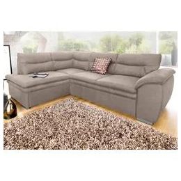 Ecksofa COTTA "Leandra L-Form" Sofas Gr. B/H/T: 250cm x 88cm x 90cm, Luxus-Microfaser, Ottomane links, ohne Bettfunktion, braun (schlamm) wahlweise mit Bettfunktion und Bettkasten