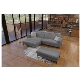 Sit & More Ecksofa SIT & MORE "Bolero L-Form" Sofas Gr. B/H/T: 290cm x 88cm x 178cm, Luxus-Microfaser Euphoria, Recamiere links, mit Kopfteilverstellung-mit Bett-mit Bettkasten, grau