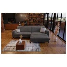 Sit & More Ecksofa SIT & MORE "Bolero L-Form" Sofas Gr. B/H/T: 290cm x 88cm x 178cm, Struktur weich, Recamiere rechts, mit Kopfteilverstellung-ohne Bett-ohne Bettkasten, grau