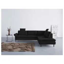 Ecksofa Inosign "Birkholm L-Form" Sofas Gr. B/H/T: 270cm x 83cm x 226cm, Olympia EASY CLEAN, Ottomane rechts, mit Armlehnfunktion, schwarz Armlehnverstellung, auch in Easy Clean Bezug - mit Wasser zu reinigen