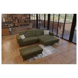 Sit & More Ecksofa SIT&MORE "Bolero L-Form" Sofas Gr. B/H/T: 290 cm x 88 cm x 178 cm, Feincord, Recamiere rechts, mit Kopfteilverstellung-ohne Bett-ohne Bettkasten, grün (olive)