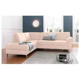 Sit & More Ecksofa SIT & MORE "Texel L-Form" Sofas Gr. B/H/T: 250cm x 87cm x 201cm, Luxus-Microfaser ALTARA NUBUCK, Ottomane links, ohne Funktion, beige (creme) mit Federkern, wahlweise Bettfunktion und Bettkasten