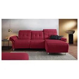 Ecksofa Places of Style "Manhattan L-Form" Sofas Gr. B/H/T: 270cm x 102cm x 168cm, Flachgewebe, Recamiere rechts, rot 2 Sitze mit elektrischer Relaxfunktion, verstellbare Armlehnen