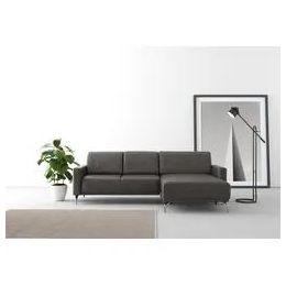 Sit & More Ecksofa SIT & MORE "Bailando L-Form" Sofas Gr. B/H/T: 251cm x 84cm x 163cm, Luxus-Microfaser mit Prägung, Recamiere rechts, mit Kopfteilverstellung, grau (anthrazit) wahlweise mit Kopfteilverstellung und Vorziehsitz, motorisch