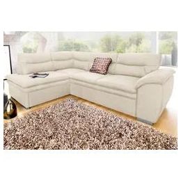 Ecksofa COTTA "Leandra L-Form" Sofas Gr. B/H/T: 250cm x 88cm x 90cm, Luxus-Microfaser, Ottomane links, ohne Bettfunktion, beige wahlweise mit Bettfunktion und Bettkasten