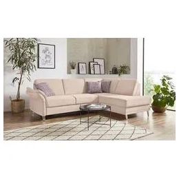 Sit & More Ecksofa SIT & MORE "Clio L-Form" Sofas Gr. B/H/T: 254cm x 89cm x 190cm, Luxus-Microfaser ALTARA NUBUCK, Ottomane rechts, mit Bettfunktion-mit Bettkasten, beige (creme) wahlweise mit Bettfunktion und Bettkasten, inklusive Federkern