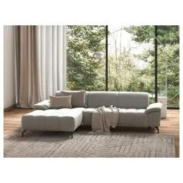 Sit & More Ecksofa SIT & MORE "Cool L-Form" Sofas Gr. B/H/T: 290cm x 79cm x 185cm, Chenille, Recamiere links, mit Kopfteilverstellung-mit Vorziehsitz motorisch, grau (hellgrau) wahlweise mit Kopfteilverstellung und Vorziehsitz, motorisch