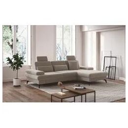 Sit & More Ecksofa SIT & MORE "Morris L-Form inkl. Sitztiefenverstellung" Sofas Gr. B/H/T: 275cm x 82cm x 171cm, Struktur weich, Recamiere rechts, inkl.Sitztiefenverstellung-inkl.Bettfunktion-mit Bettkasten-ohne Armteilfunktion, beige (nature) wahlweise mit Bettfunktion, Bettkasten und Armteilverstellung