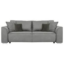 3-Sitzer Inosign "Beatrice Schlafsofa" Sofas Gr. B/H/T: 250 cm x 92 cm x 107 cm, Luxus-Microfaser Lederoptik, ohne Bettfunktion-ohne Bettkasten, grau wahlweise auch mit Bettfunktion und Bettkasten, incl. 2 Zierkissen