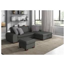 Sit & More Ecksofa SIT & MORE "Luxor L-Form" Sofas Gr. B/H/T: 275cm x 82cm x 173cm, Luxus-Microfaser ALTARA NUBUCK, mega-Recamiere rechts, ohne Bettfunktion-ohne Bettkasten-ohne Kopfteilverstellung, grau (graphite) wahlweise mit Bettfunktion, Bettkasten und Kopfteilverstellung