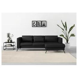 Sit & More Ecksofa SIT & MORE "Lindholm L-Form" Sofas Gr. B/H/T: 262cm x 88cm x 171cm, Soft clean, Recamiere rechts, mit Sitztiefenverstellung, schwarz mit Sitztiefenverstellung und Federkern