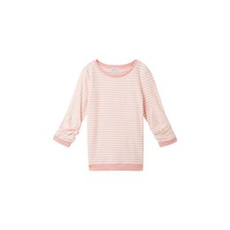 Tom Tailor Denim Damen Gestreiftes Sweatshirt, rosa, Streifenmuster, Gr. XL