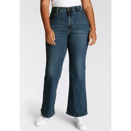 LEVI'S® PLUS Bootcut-Jeans LEVI'S PLUS "726 PL HR FLARE" Gr. 16 (46), Länge 30, blau (blue wave mid) Damen Jeans