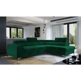 Ecksofa mit Schlaffunktion und Bettkasten, Couch für Wohnzimmer, Schlafsofa Sofagarnitur L-Form Wohnlandschaft mit Bettfunktion 278x92x205 cm olivier