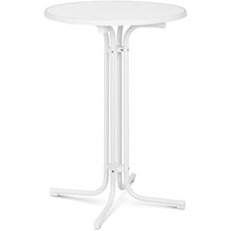 ROYAL CATERING Stehtisch klappbar Bistrotisch Bistro Tisch Bartisch Gastro rund ø 80 cm weiß