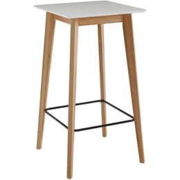 Stehtisch 60x110x60 cm Weiß, Bartisch für 4 Personen, Moderner Tisch für Bar, Design Partytisch Holz, Hochtisch Eiche Skandinavisch - FineBuy