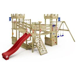 Wickey - Klettergerüst Smart Arch Kinderspielturm mit Kletternetz und Wackelbrücken, Ritterburg, riesiger Sandkasten, Ladentheke, Picknicktisch,