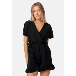 PM SELECTED Damen Playsuit Wickeloptik Jumpsuit Kurzoverall PM28