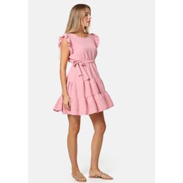 PM SELECTED Damen Minikleid Sommerkleid Midi Kleid mit Rüschen in Einheitsgröße PM27