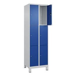 C+P CP Schließfachschrank Classic Plus enzianblau, lichtgrau 080010-203 S10003, 6 Schließfächer 60,0 x 50,0 x 195,0 cm