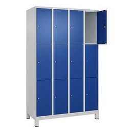 C+P CP Schließfachschrank Classic Plus enzianblau, lichtgrau 080010-403 S10003, 12 Schließfächer 120,0 x 50,0 x 195,0 cm