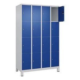 C+P CP Schließfachschrank Classic Plus enzianblau, lichtgrau 080010-404 S10003, 16 Schließfächer 120,0 x 50,0 x 195,0 cm