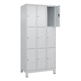 C+P CP Schließfachschrank Classic Plus lichtgrau 080010-303 S10009, 9 Schließfächer 90,0 x 50,0 x 195,0 cm