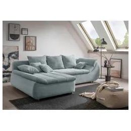 Ecksofa Inosign "Imola L-Form" Sofas Gr. B/H/T: 270cm x 90cm x 170cm, Cord, Recamiere links, mit Bettfunktion, blau (aqua) wahlweise mit Bettfunktion