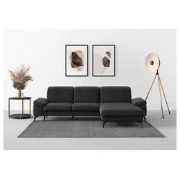 Sit & More Ecksofa SIT&MORE "Cabana L-Form" Sofas Gr. B/H/T: 301 cm x 84 cm x 195 cm, Feincord, mega-Recamiere rechts, mit Sitztiefenverstellung-mit Kopfteilverstellung-mit Armlehnfunktion-mit Federkern, grau (anthrazit) Recamiere, wahlweise mit Sitztiefen-, Armlehnen- und Kopfteilfunktion