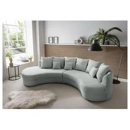 Ecksofa Inosign "Limoncello L-Form" Sofas Gr. B/H/T: 287cm x 76cm x 160cm, Cord, Ottomane links, Ottomane links, blau (aqua) ergonomische Form