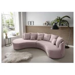 Ecksofa Inosign "Limoncello L-Form" Sofas Gr. B/H/T: 287cm x 76cm x 160cm, Cord, Ottomane links, Ottomane links, rosa ergonomische Form