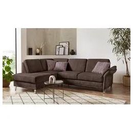 Sit & More Ecksofa SIT & MORE "Clio L-Form" Sofas Gr. B/H/T: 254cm x 89cm x 190cm, Microfaser, Ottomane links, ohne Bettfunktion-ohne Bettkasten, braun wahlweise mit Bettfunktion und Bettkasten, inklusive Federkern