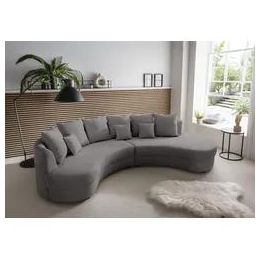 Ecksofa Inosign "Limoncello L-Form" Sofas Gr. B/H/T: 287cm x 76cm x 160cm, Cord, Ottomane rechts, Ottomane rechts, grau ergonomische Form